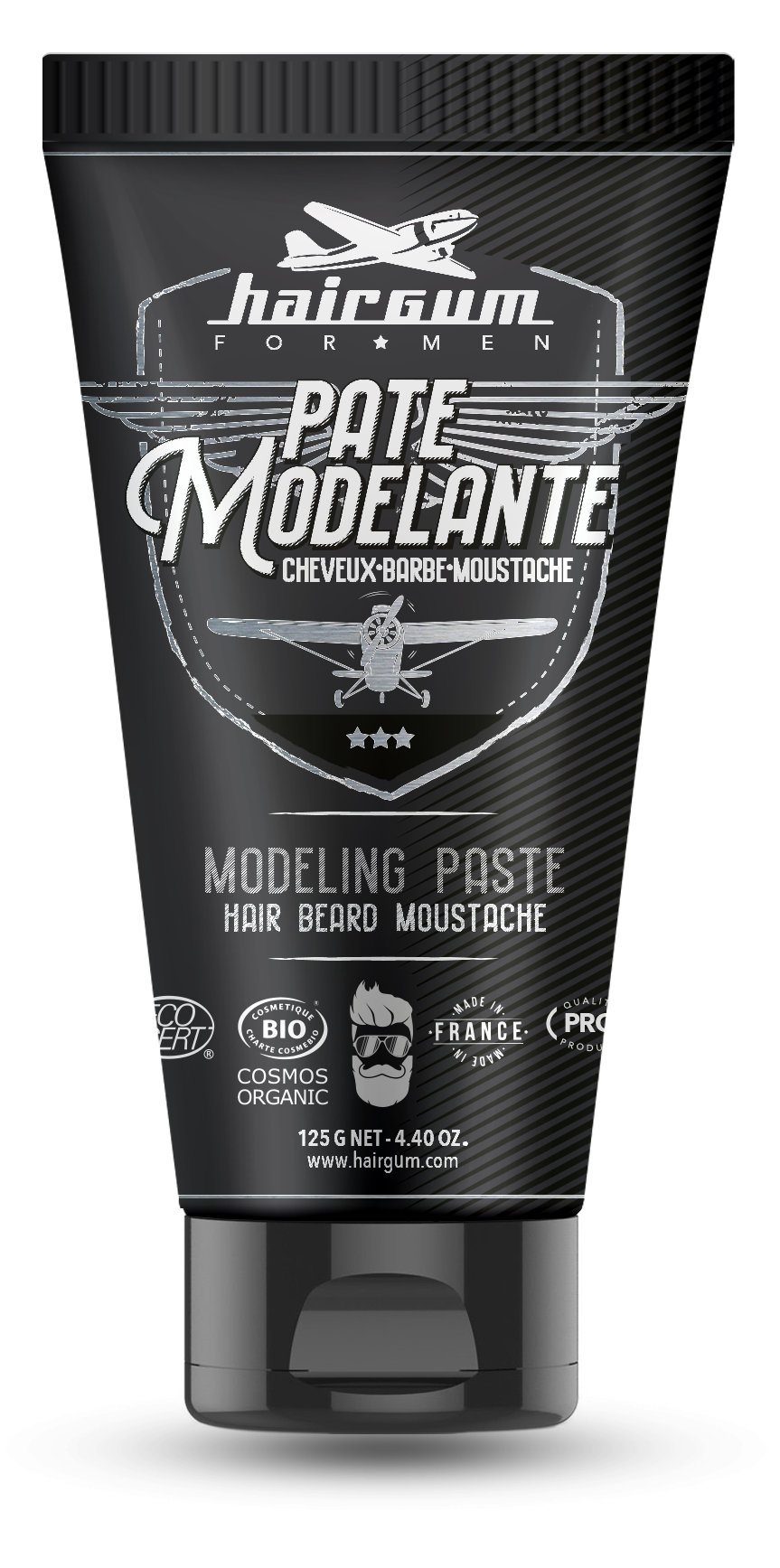 HAIRGUM PATE MODELANTE A L'EAU CHEVEUX BARBE & MOUSTACHE 125G COSMOS ...